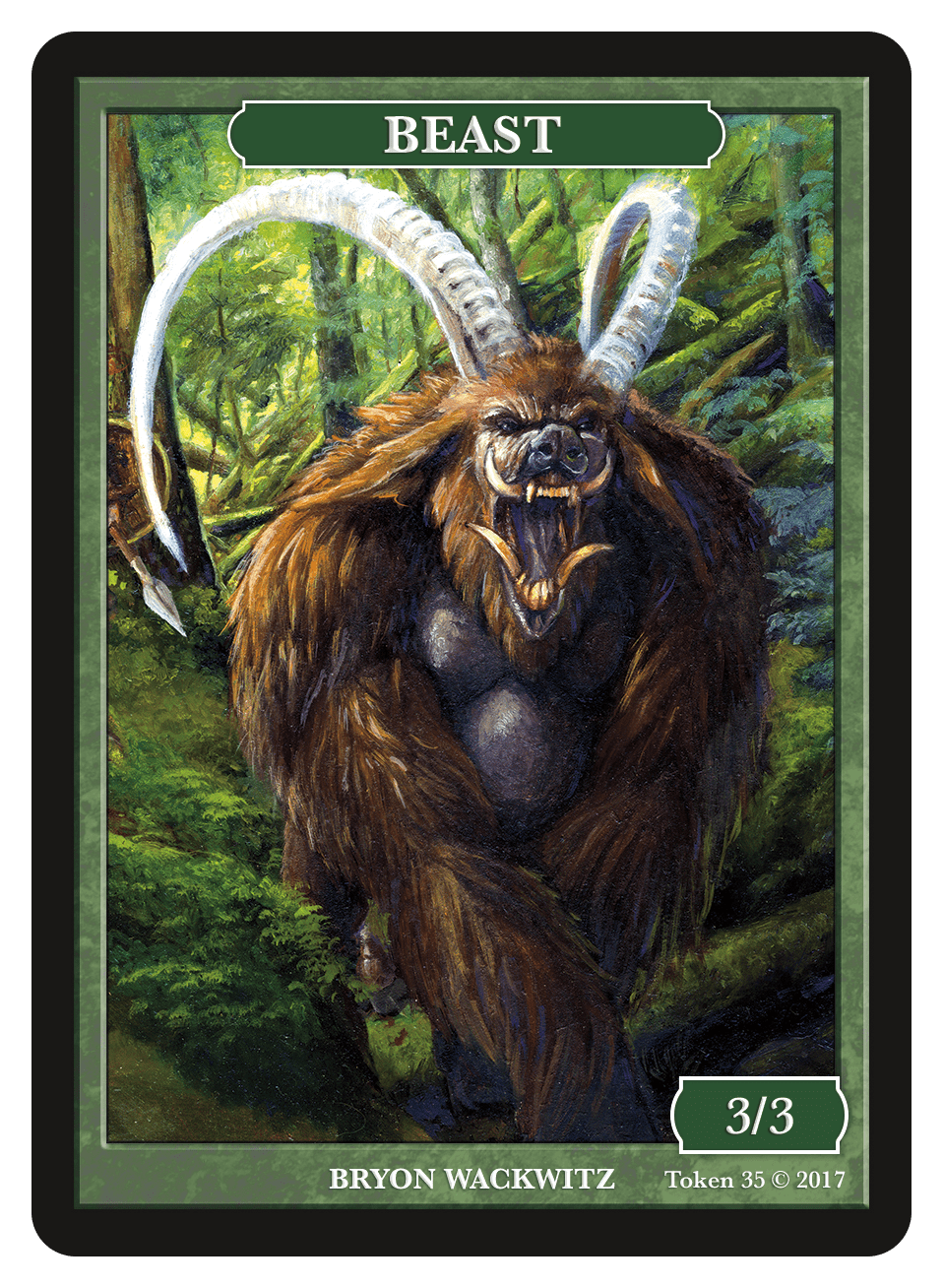 Beast Token (3/3) by Bryon Wackwitz - Original Magic Art