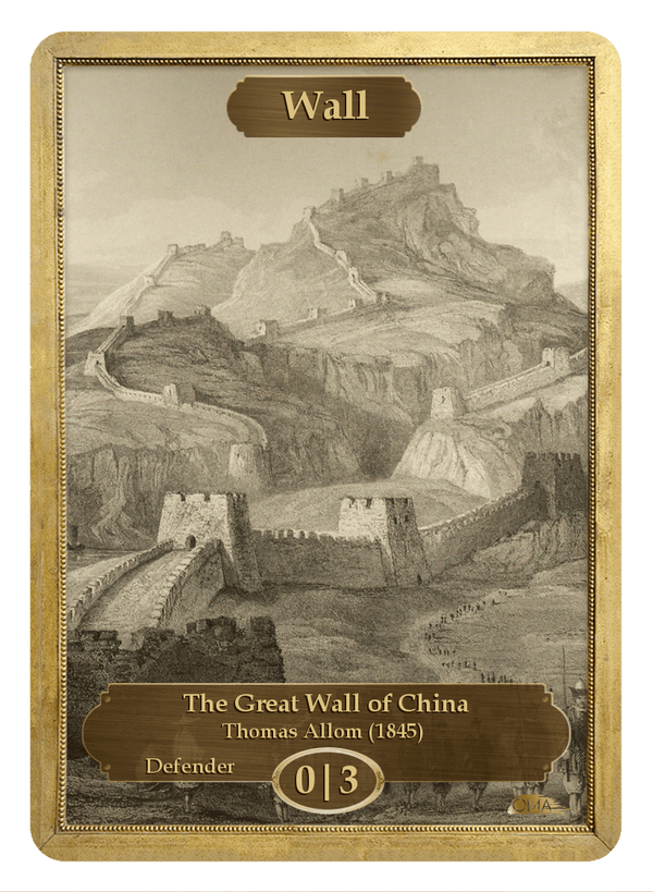 Wall Token (0/3 - Defender) by Thomas Allom - Original Magic Art