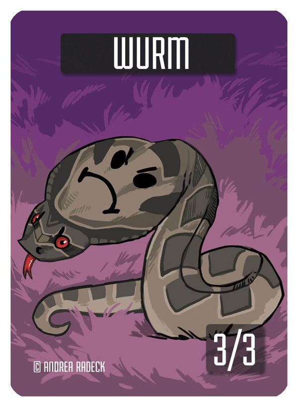 Wurm Token (3/3 - Deathtouch) by Andrea Radeck - Original Magic Art