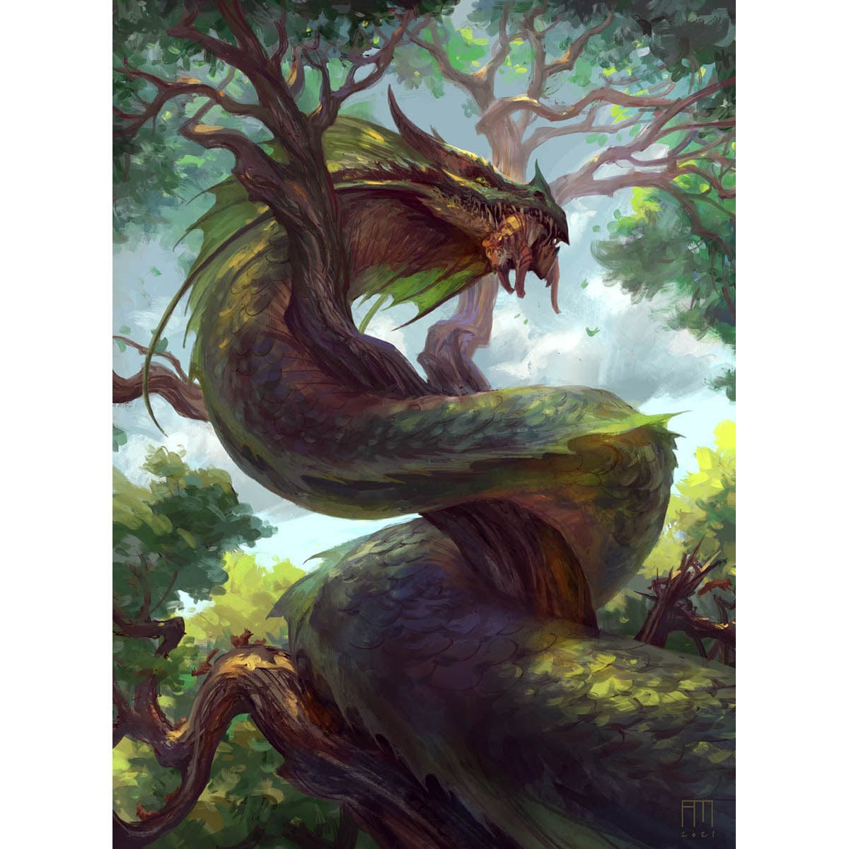Wurm Token Print - Original Magic Art