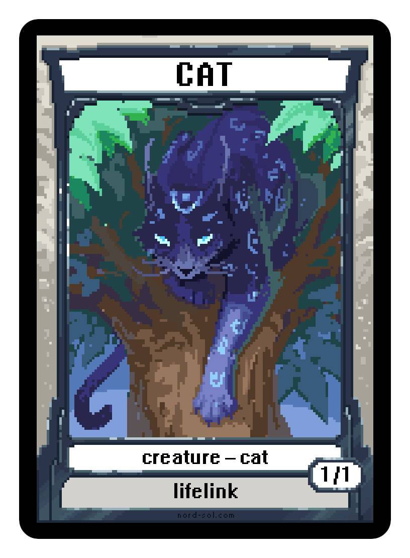 Cat Token (1/1 - Lifelink) by Irina Nordsol - Original Magic Art