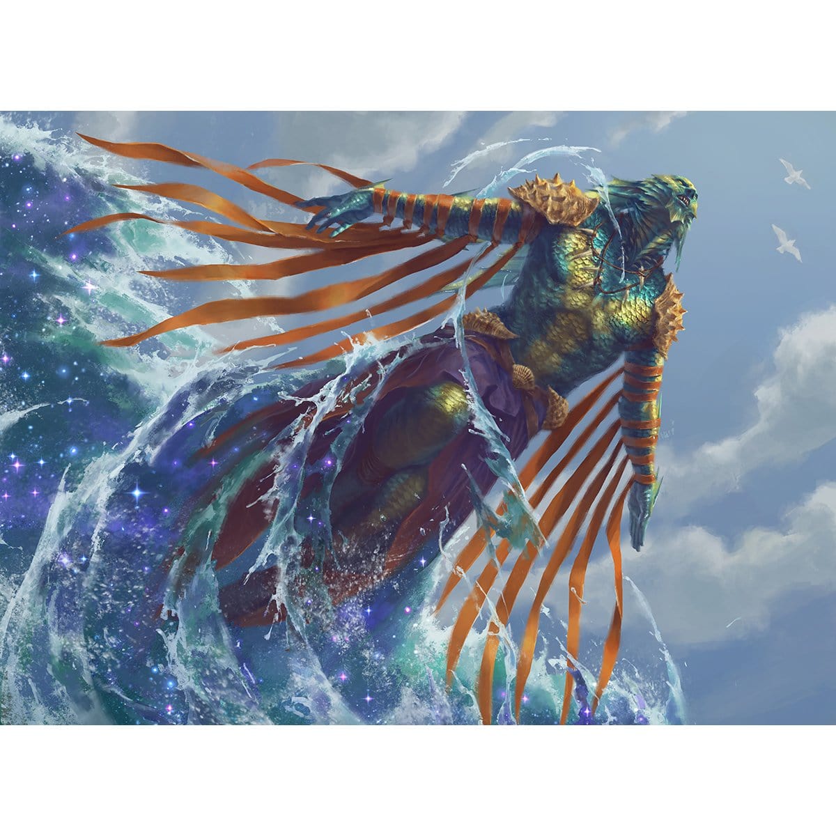 Theros: Beyond Death Tagged "Merfolk Wizard" - Original Magic Art